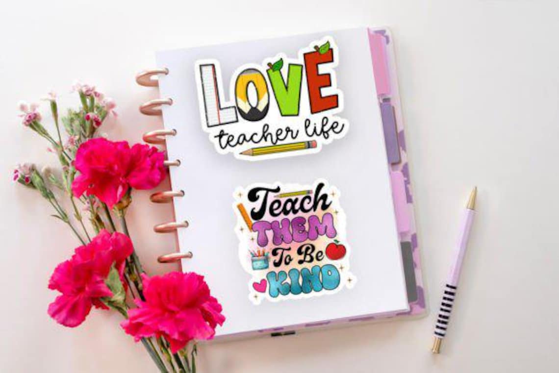 Teacher Stickers Bundle I Teacher PNG Graphic - Etsy