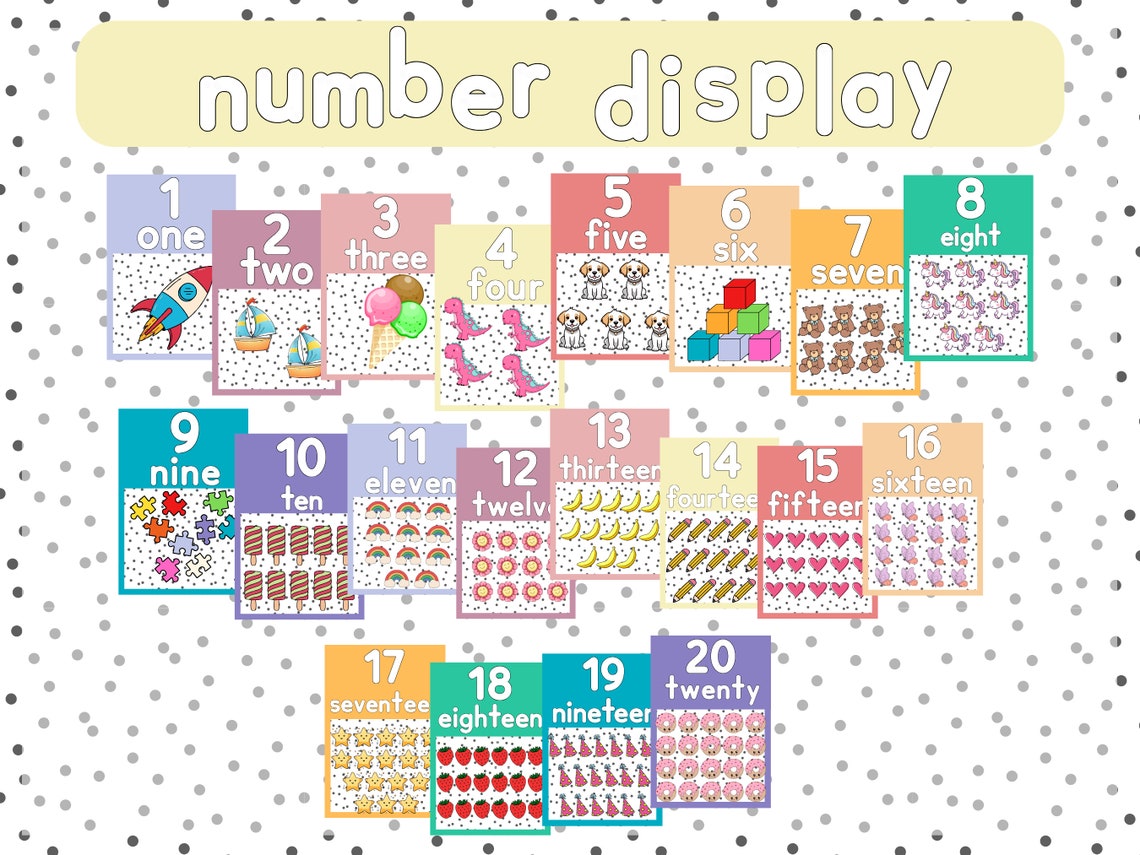 Alphabet & Numbers Bulletin Board Classroom Display Cards. ABS, 123 and ...