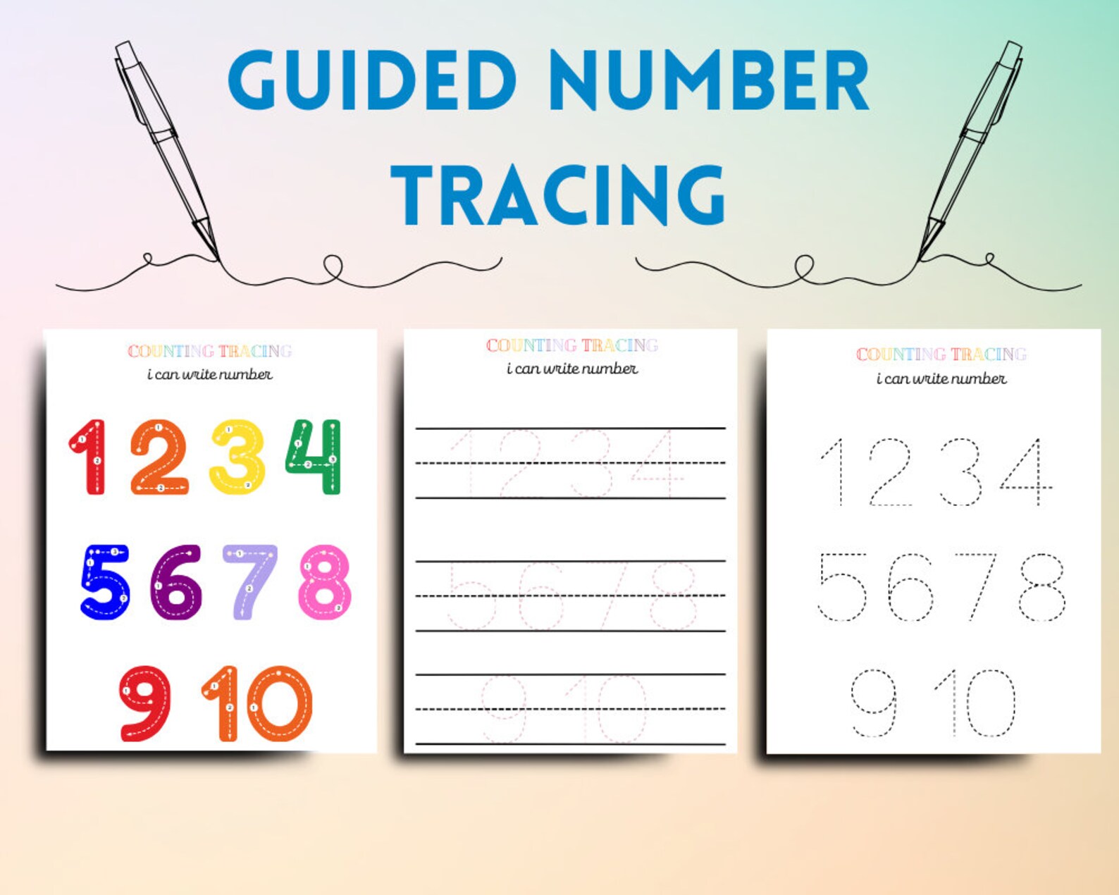 Letters Numbers Tracing Pen Control Workbook/ Preschool Learning/ Abc ...
