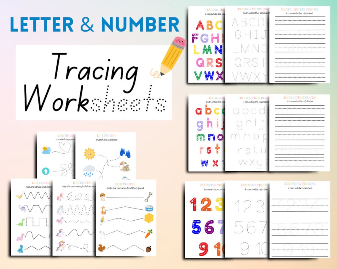 Letters Numbers Tracing Pen Control Workbook/ Preschool Learning/ Abc ...