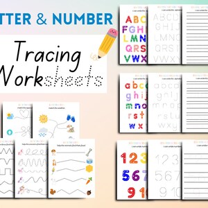 Letters Numbers Tracing Pen Control Workbook/ Preschool Learning/ Abc ...