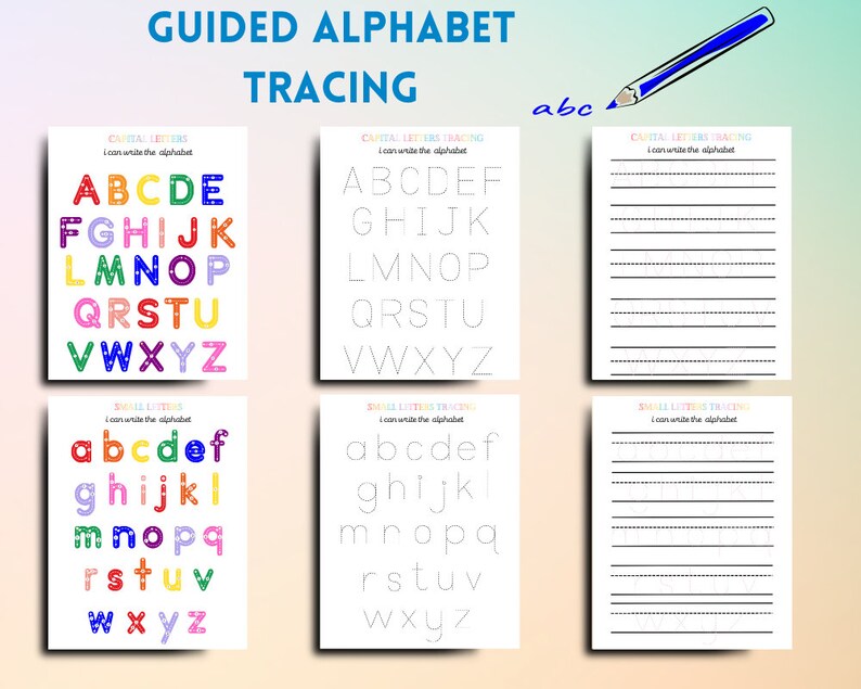 Letters Numbers Tracing Pen Control Workbook/ Preschool Learning/ Abc ...