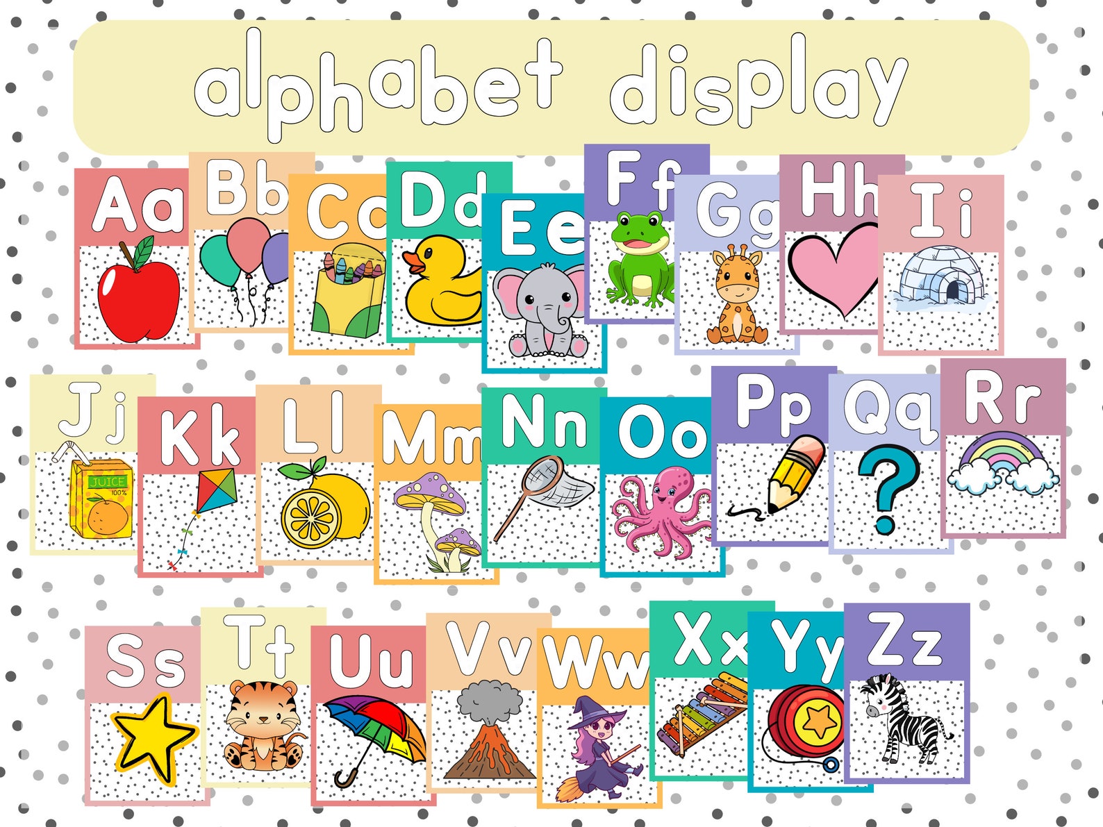 Alphabet & Numbers Bulletin Board Classroom Display Cards. ABS, 123 and ...