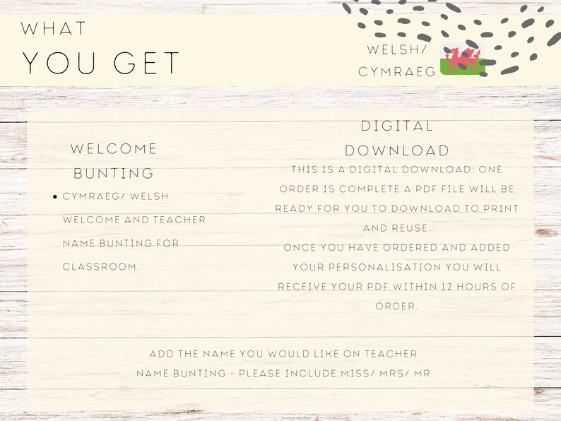 Welsh Bulletin Board Personalised Welcome & Teacher Name Bunting ...