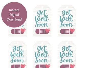 Get Well Soon Printable Gift Tag - Etsy