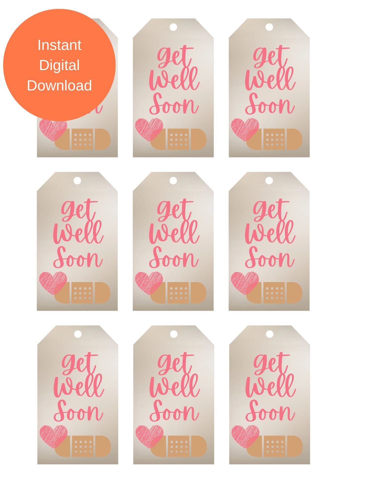 Get Well Soon Printable Gift Tag - Etsy