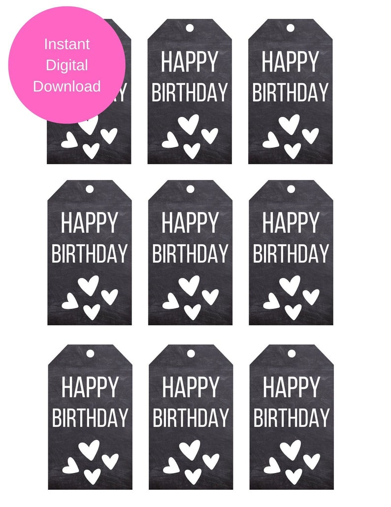 Happy Birthday Gift Tag Printable - Etsy