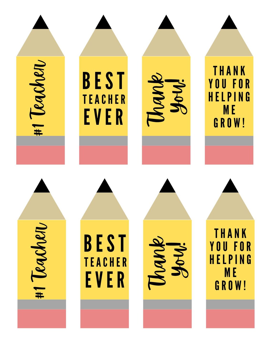 Number One Teacher Printable Gift Tags. Instant Digital - Etsy