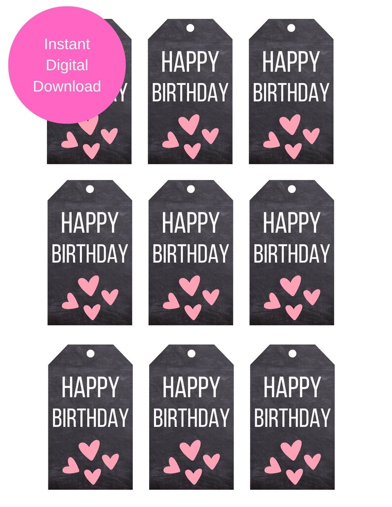 Happy Birthday Gift Tag Printable - Etsy