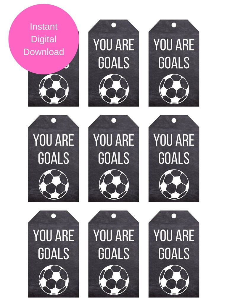 You Are Goals Printable Soccer Gift Tag - Etsy