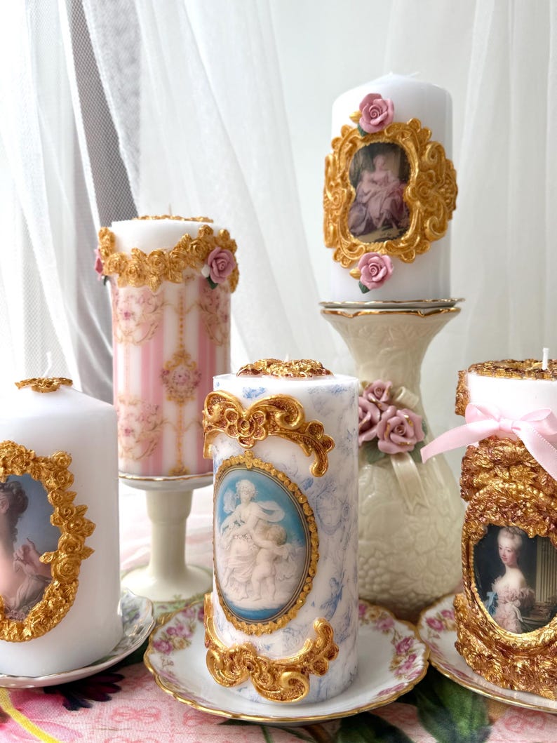 Rococo Pillar Candles, Decorative Candles - Etsy