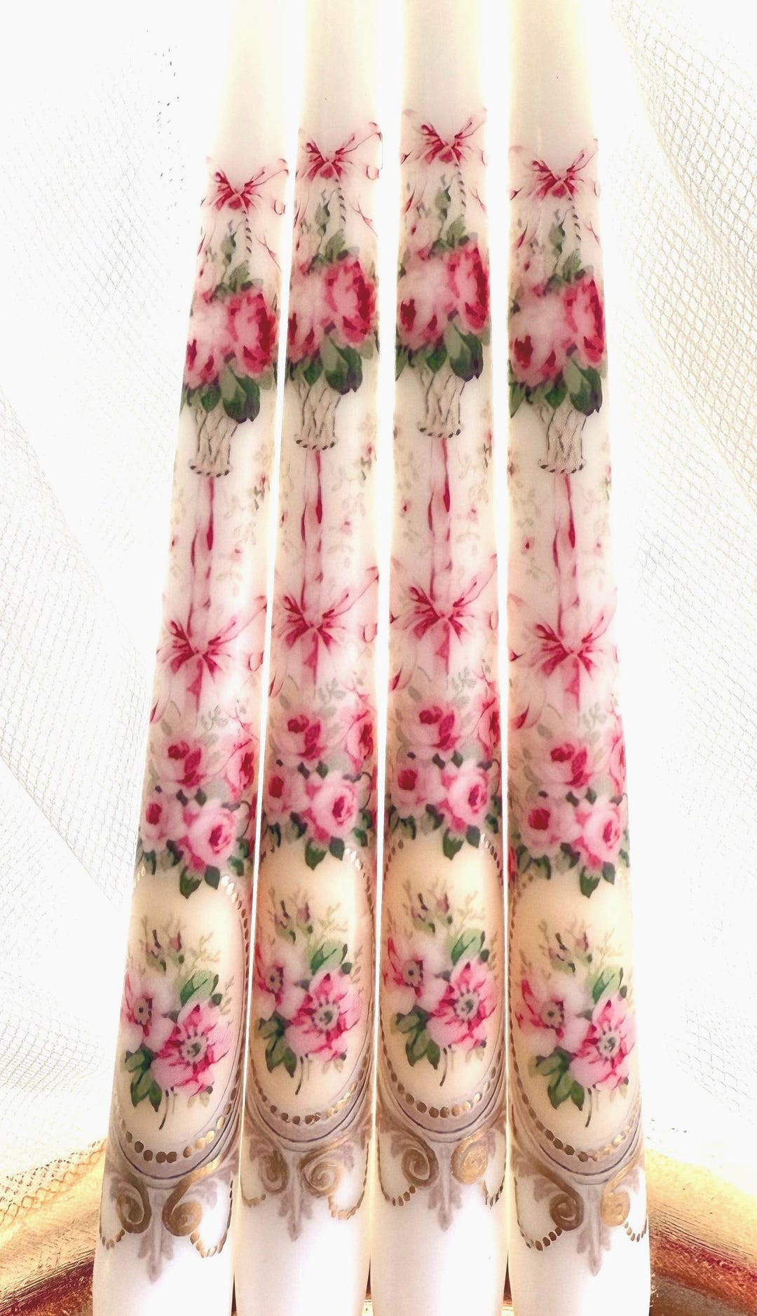 Antoinette Taper Candles: Floral Princess Design, Decorative Gift Set ...