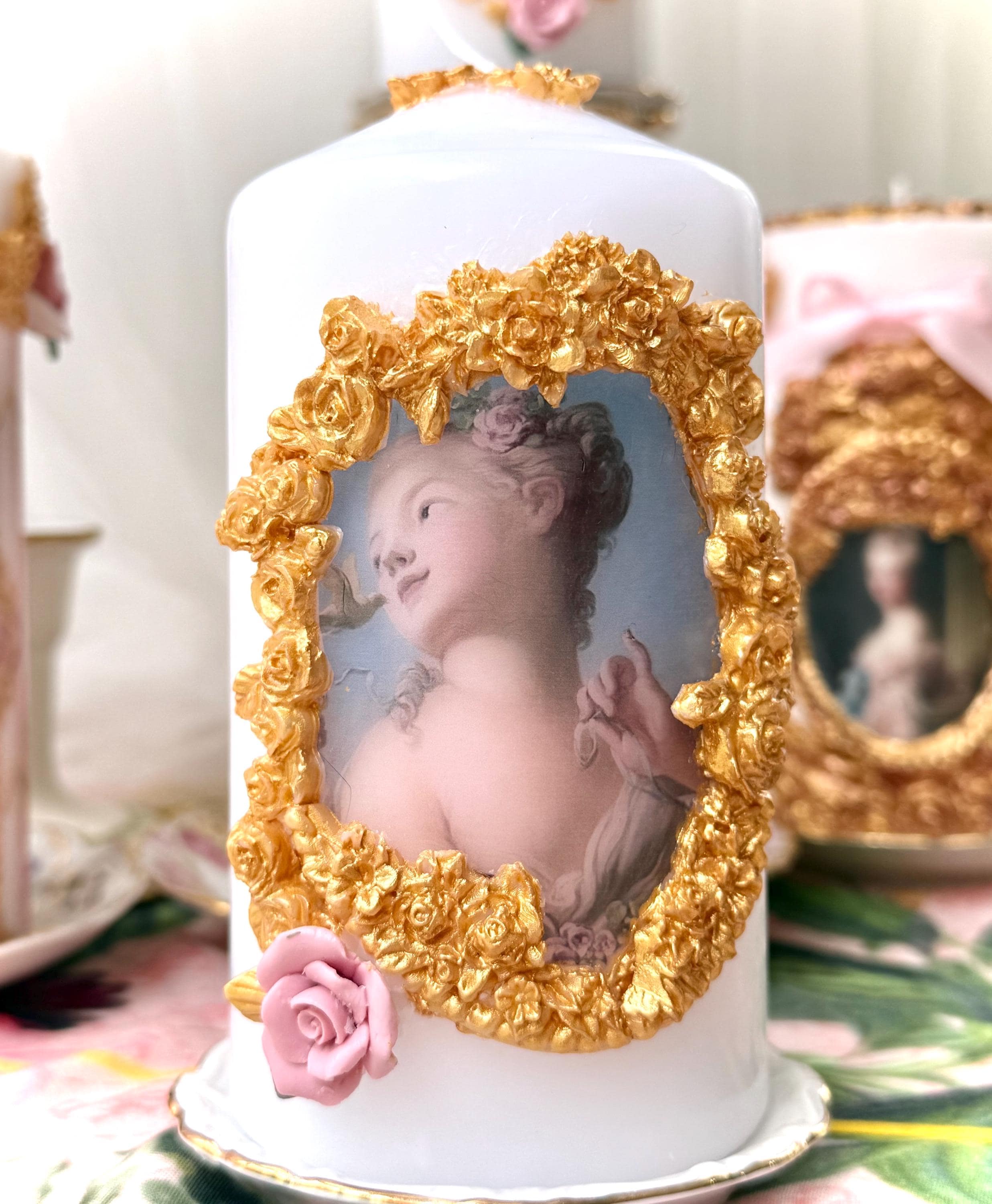 Rococo Pillar Candles, Decorative Candles - Etsy