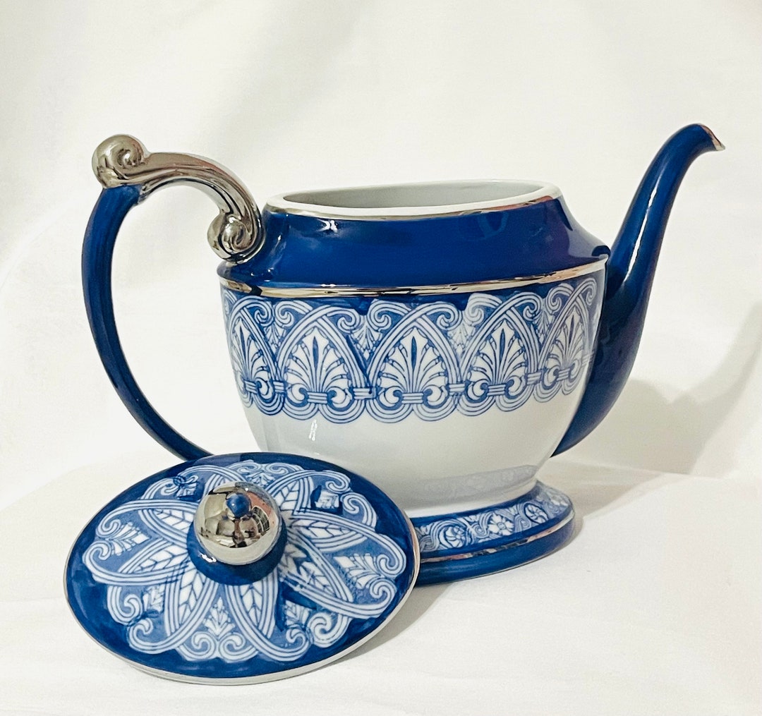 Blue and White Teapot / Bombay Company / Tea Kettle - Etsy