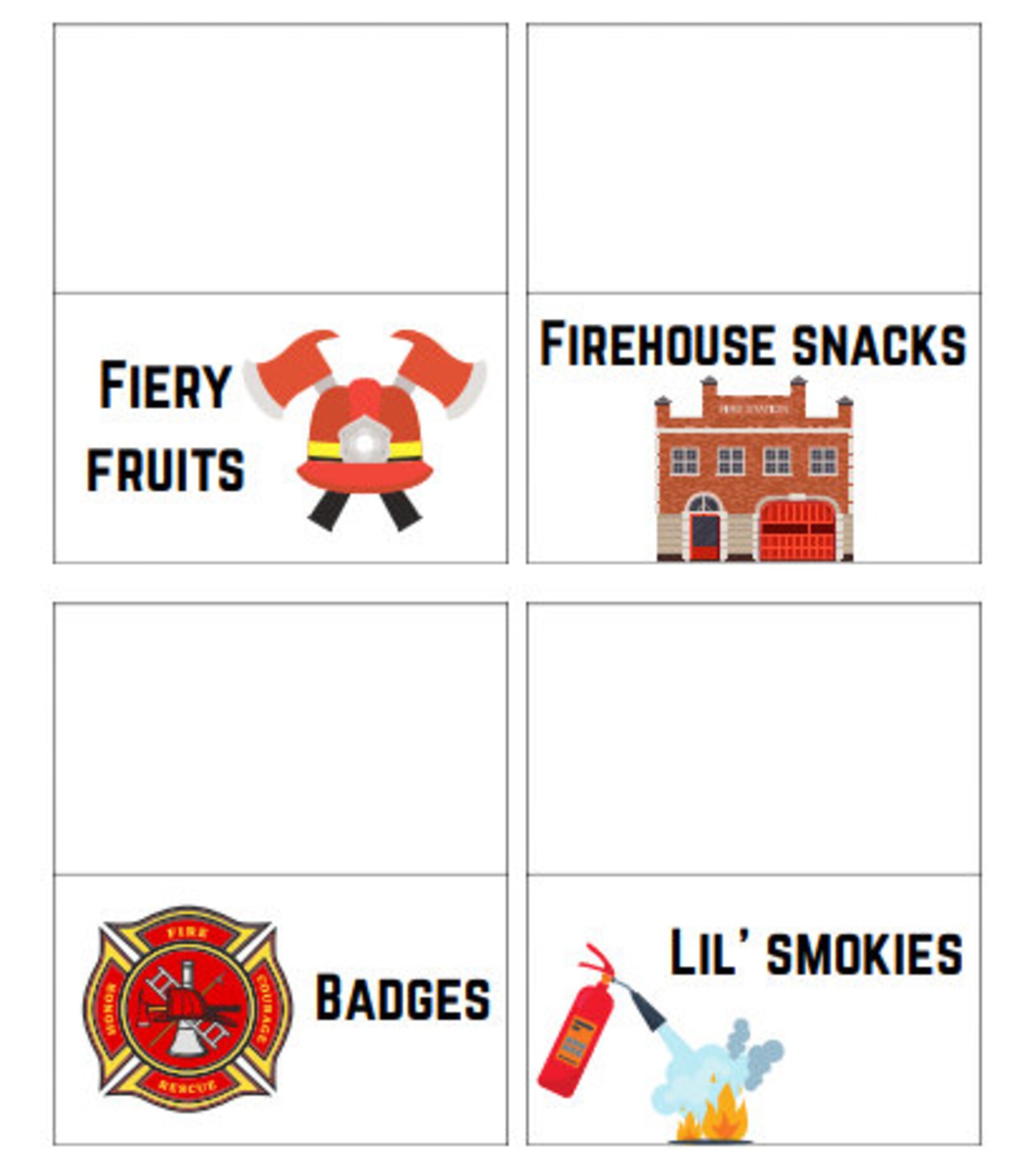 Firefighter Party Food Labels- Digital Download - Etsy
