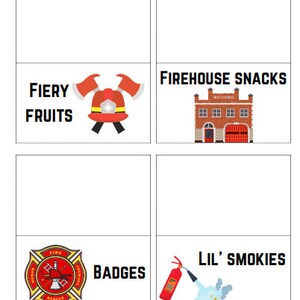 Firefighter Party Food Labels- Digital Download - Etsy
