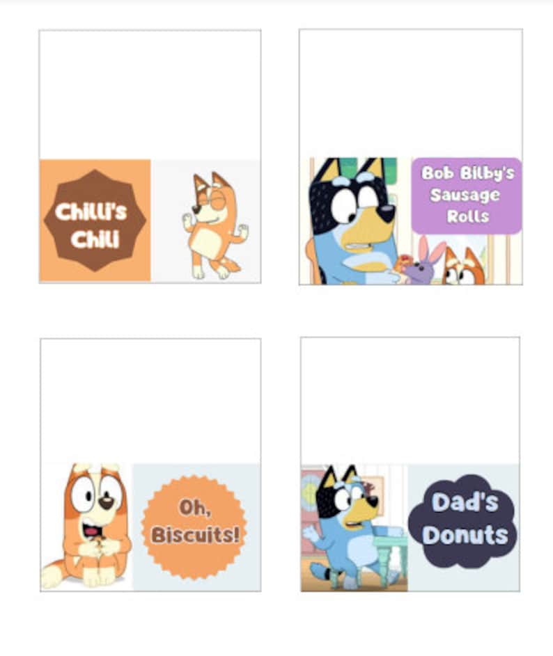 Blue Dog Party Bundle- Party Food & Favor Labels - Etsy
