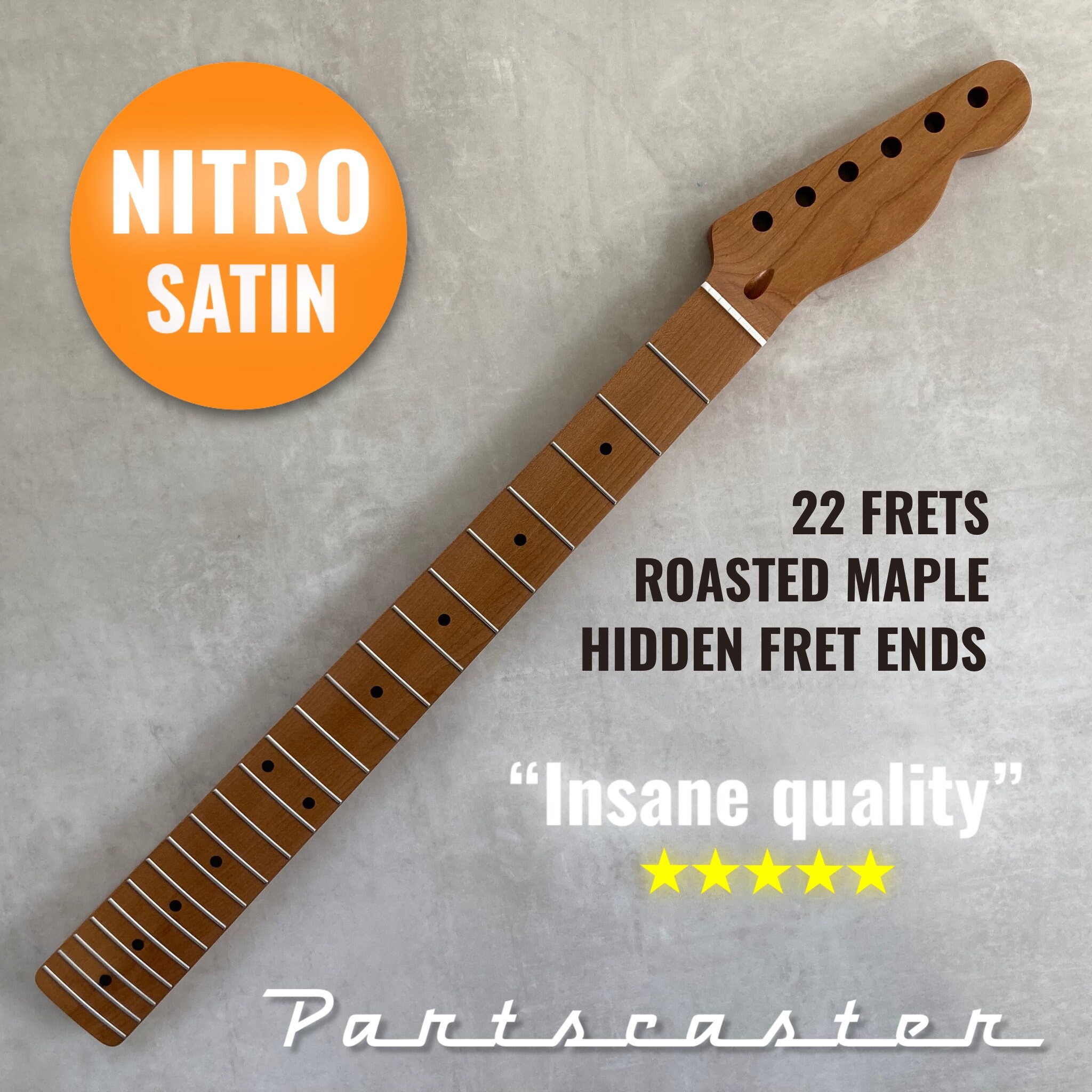 Roasted Maple Telecaster Neck Nitro Satin Headstock Adjusted Dual ...
