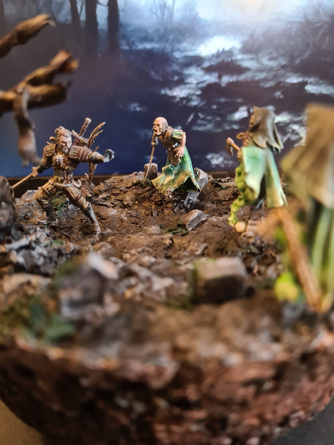 The Witcher Fighting Wraith With Yrden in a Graveyard Diorama - Etsy