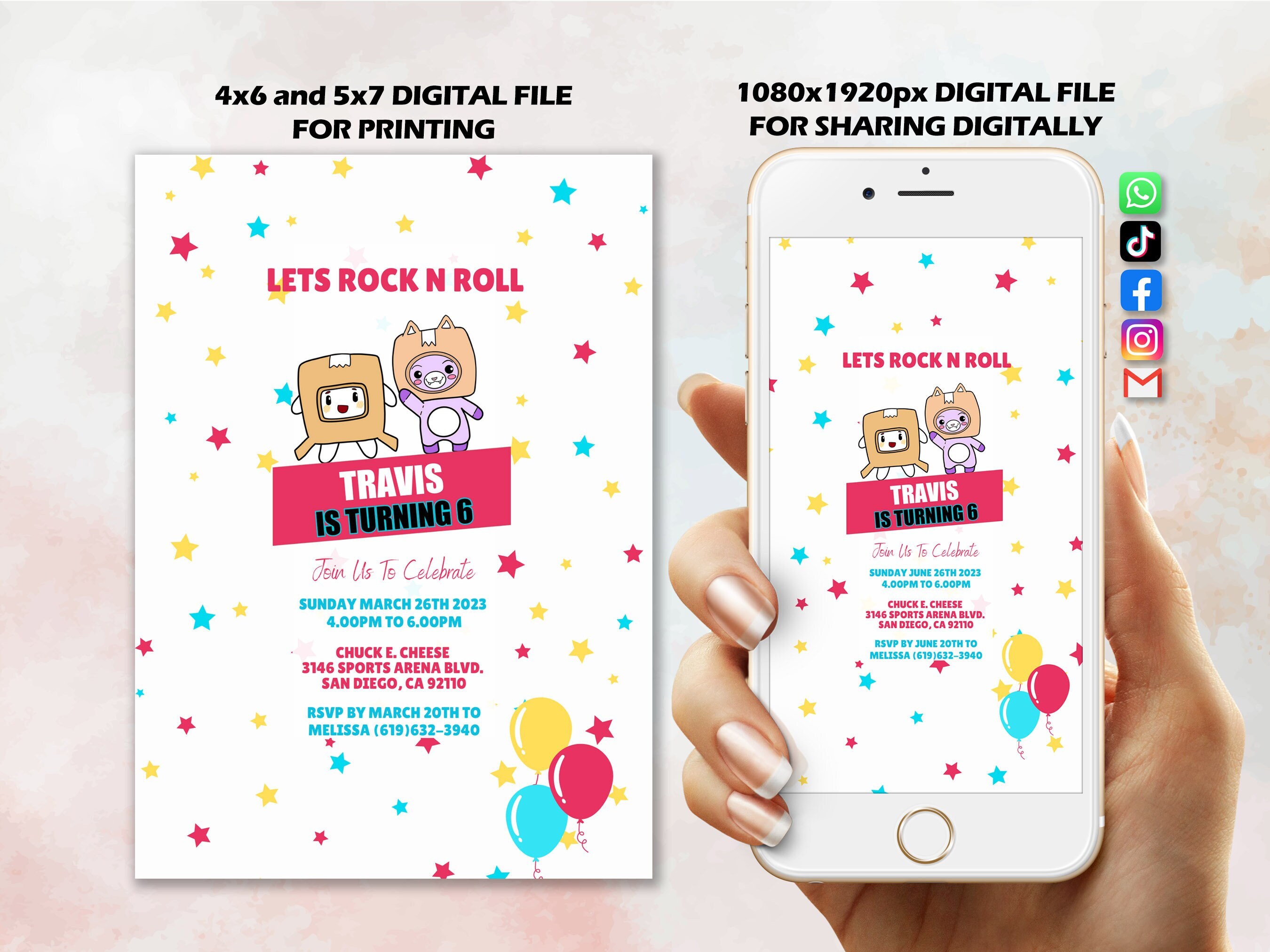 Editable Lankybox Inspired Birthday Invitation Customize - Etsy Ireland