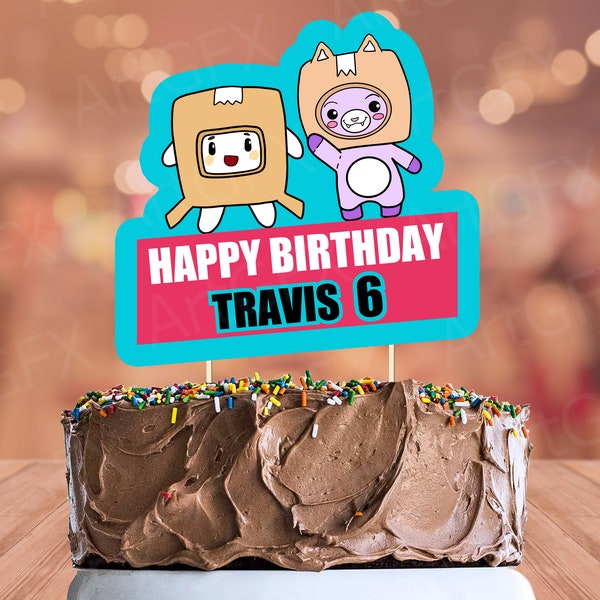 Lankybox Birthday Cake Topper - Etsy Denmark