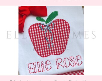 ABC Apple Back to School First Day Blanket Stitch Applique Vintage ...