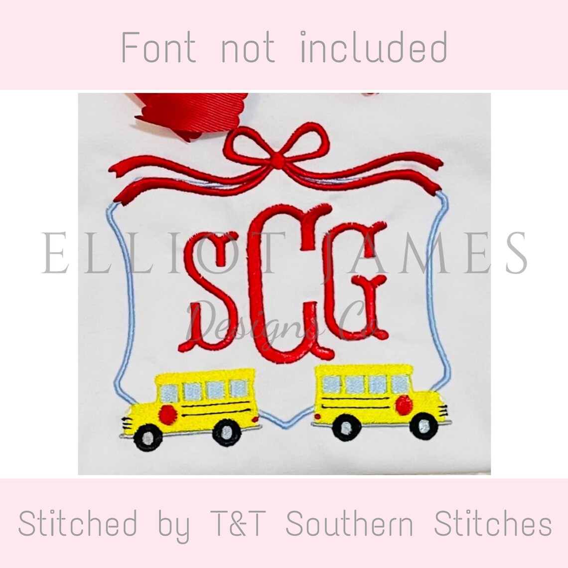 School Bus Bow Frame Back to School Satin Machine Embroidery Design - Etsy
