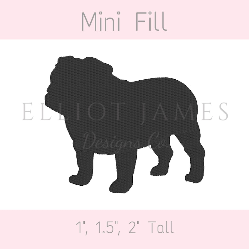 Bulldog Mini Fill Stitch Football Mascot Vintage Machine Embroidery ...