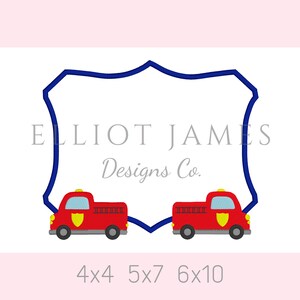 Fire Truck Frame Satin Machine Embroidery Design - Etsy