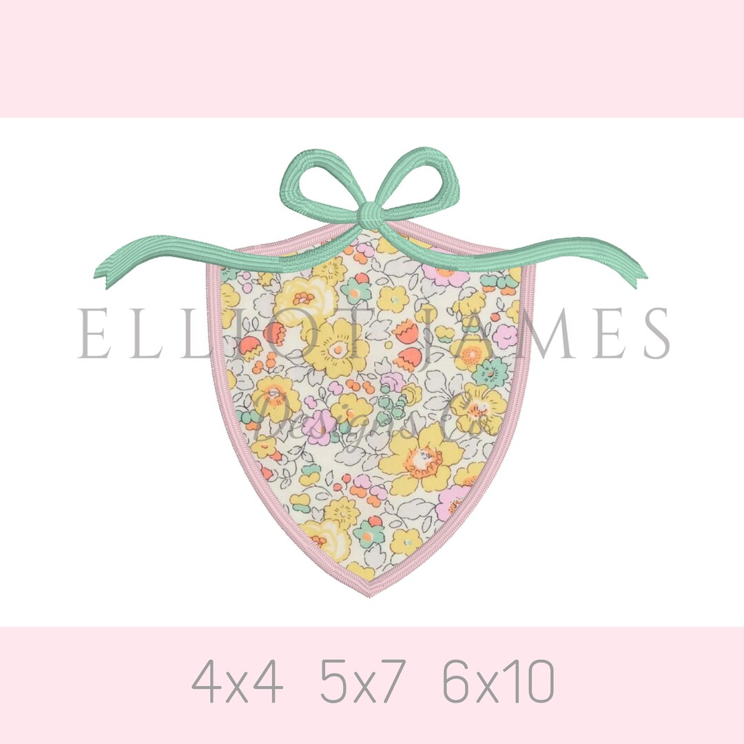 Bow Crest Applique Frame Machine Embroidery Design - Etsy