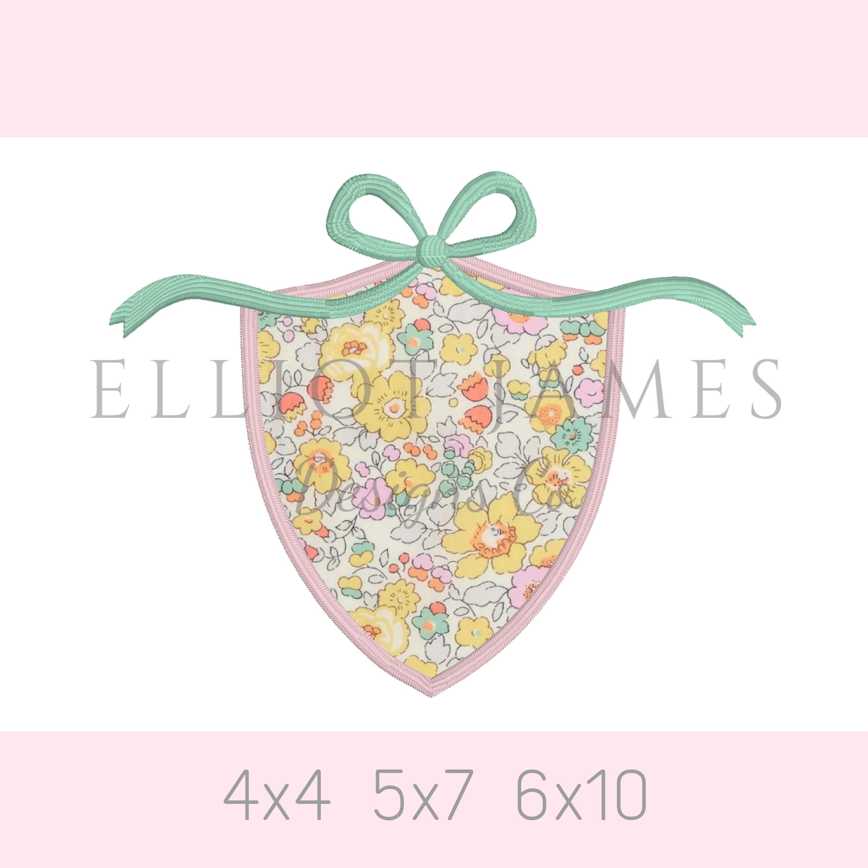 Bow Crest Applique Frame Machine Embroidery Design - Etsy