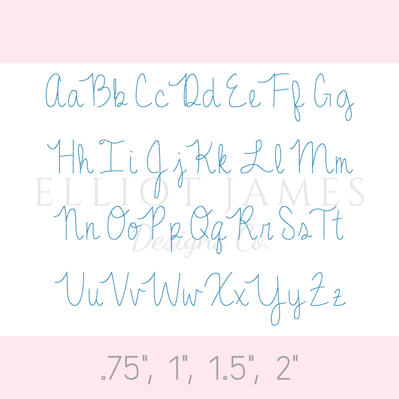 Elle Handwritten Script Bean Stitch Font Alaphabet With BX Format Machine Embroidery Design - Etsy