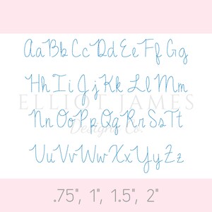 Elle Handwritten Script Bean Stitch Font Alaphabet With BX Format ...