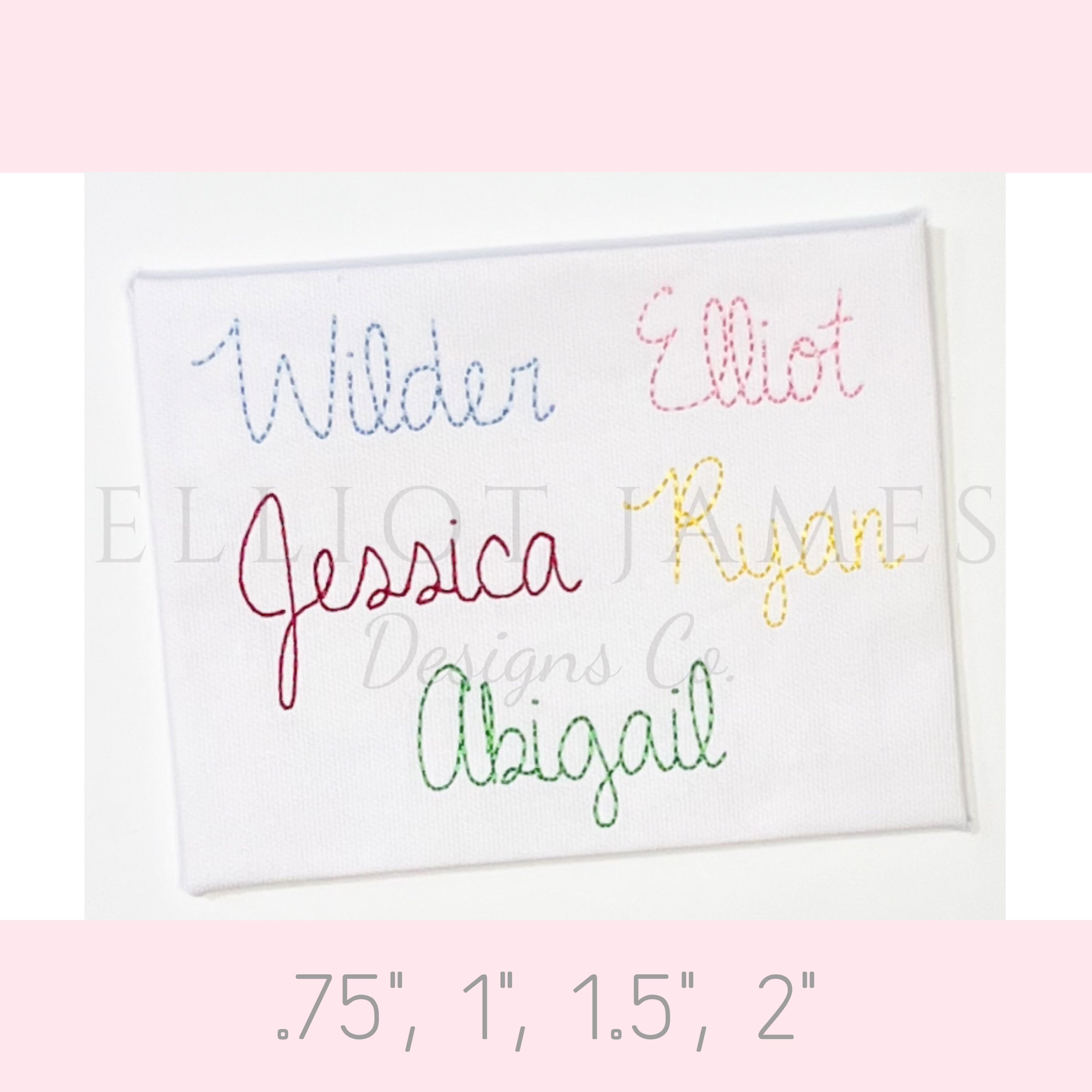 Elle Handwritten Script Bean Stitch Font Alaphabet With BX Format ...