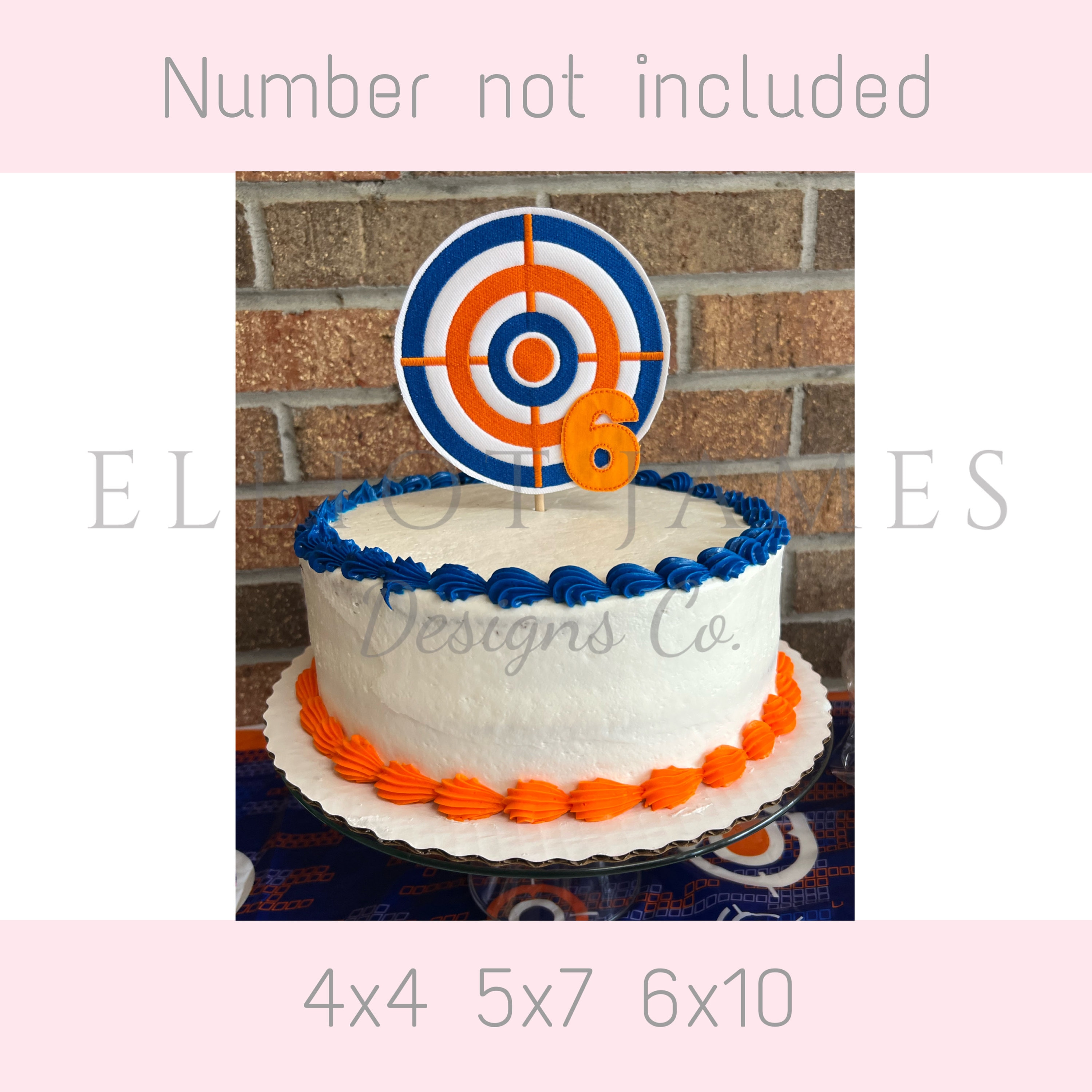 In the Hoop Target Cake Topper Machine Embroidery Design - Etsy