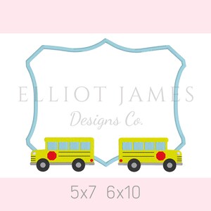 School Bus Frame Back to School Satin Machine Embroidery Design - Etsy