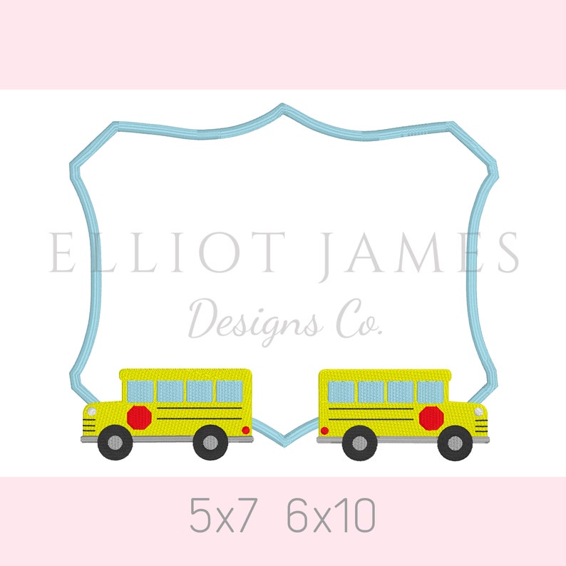 School Bus Frame Back to School Satin Machine Embroidery Design - Etsy
