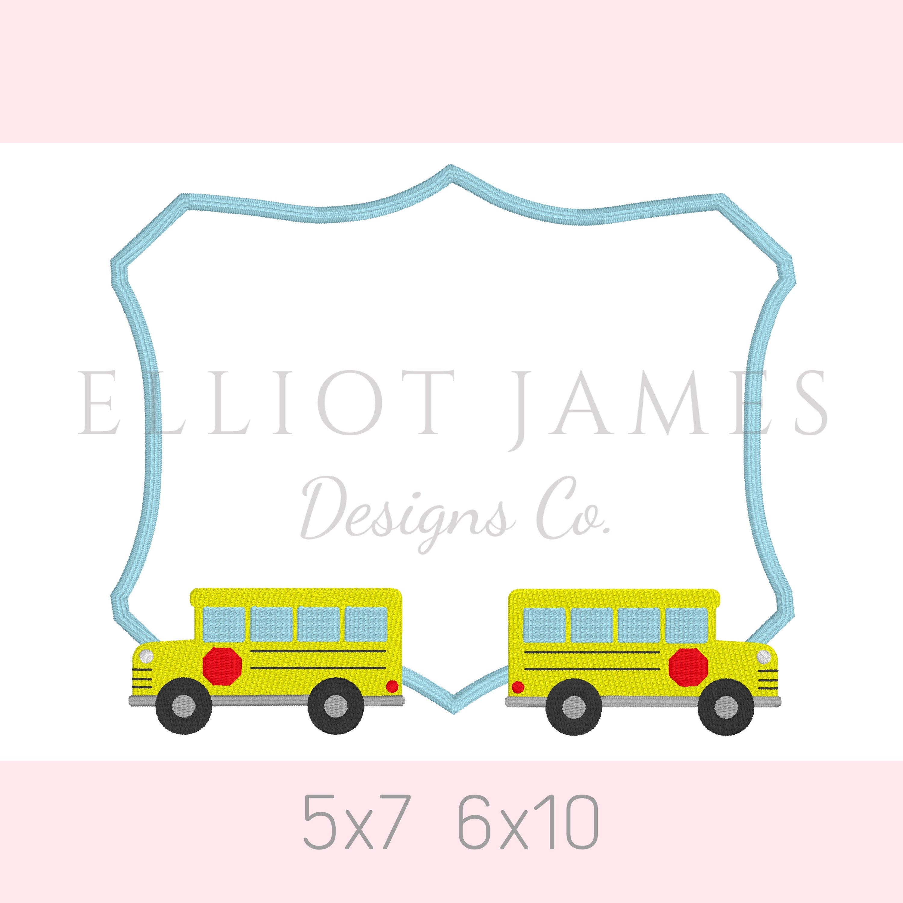 School Bus Frame Back to School Satin Machine Embroidery Design - Etsy