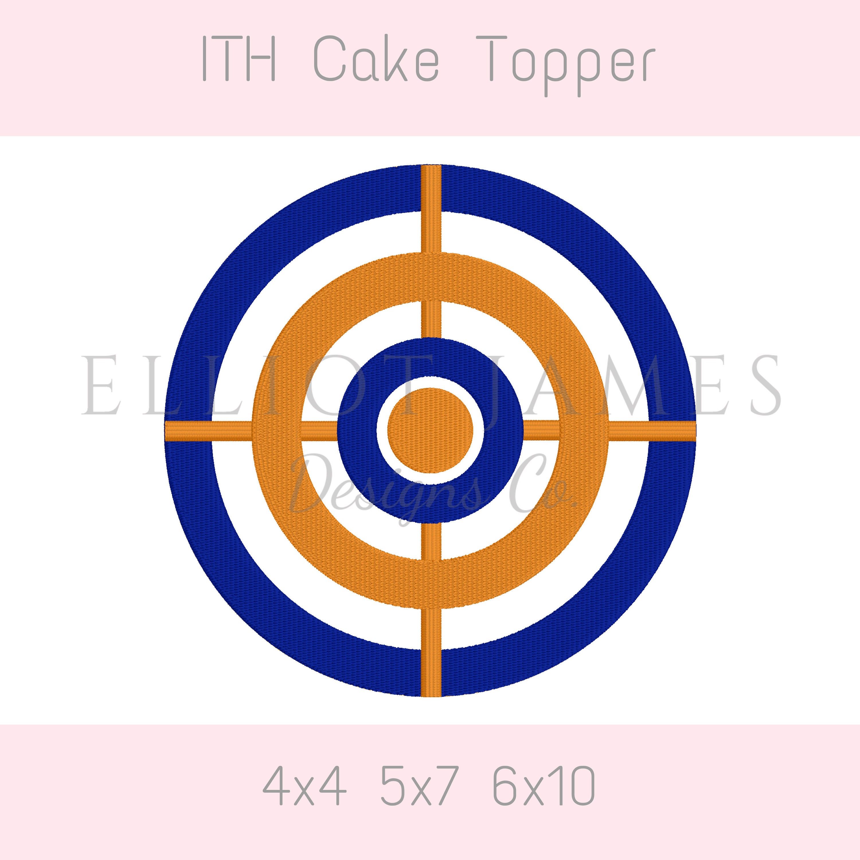 In the Hoop Target Cake Topper Machine Embroidery Design - Etsy