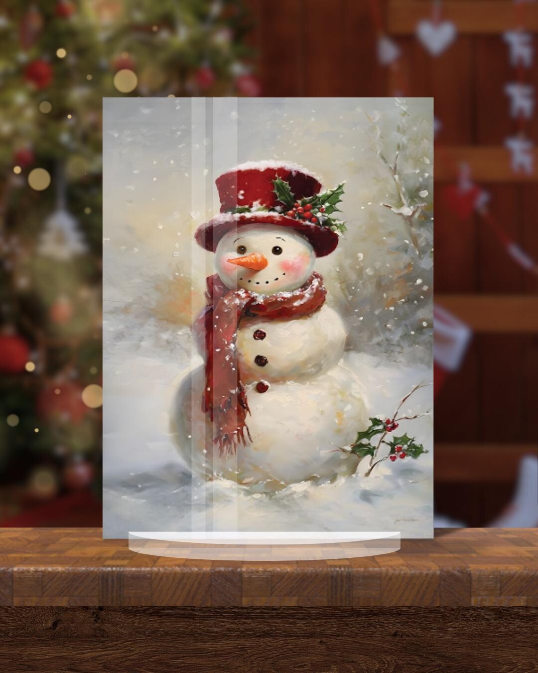 Vintage Snowman Art Print | Christmas Artwork | Winter Holiday Art ...