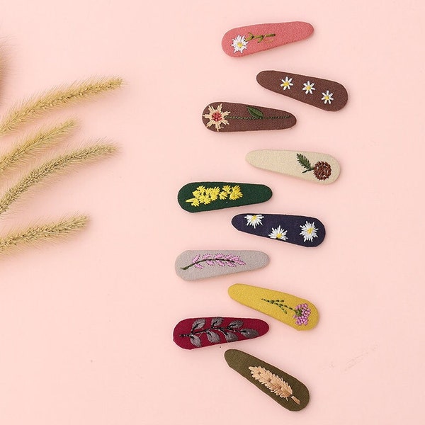 Embroidery Hair Clip - Etsy