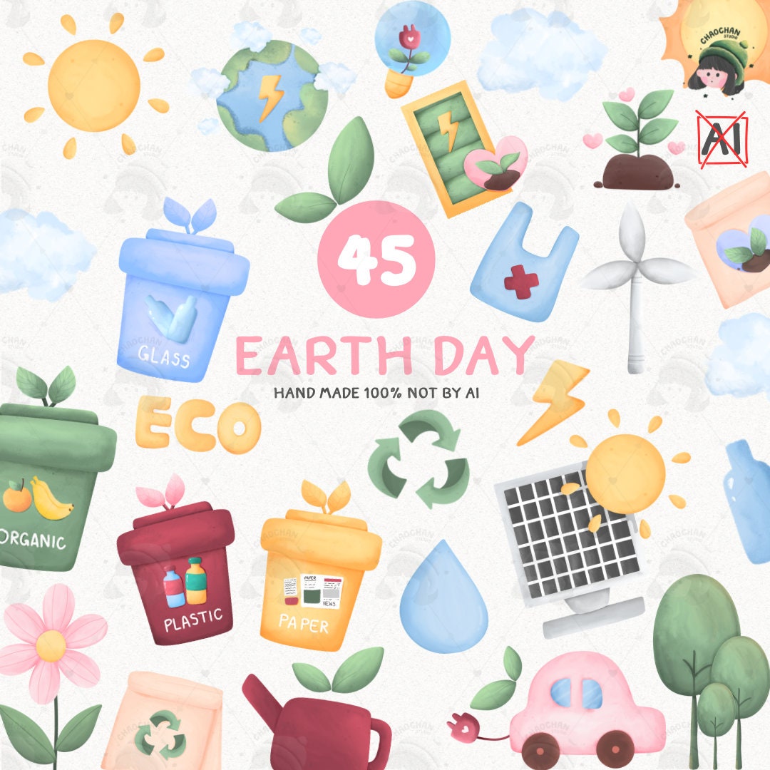 Bundle Earth Day Clipart, Environment Clipart, Eco Clipart, Go Green ...