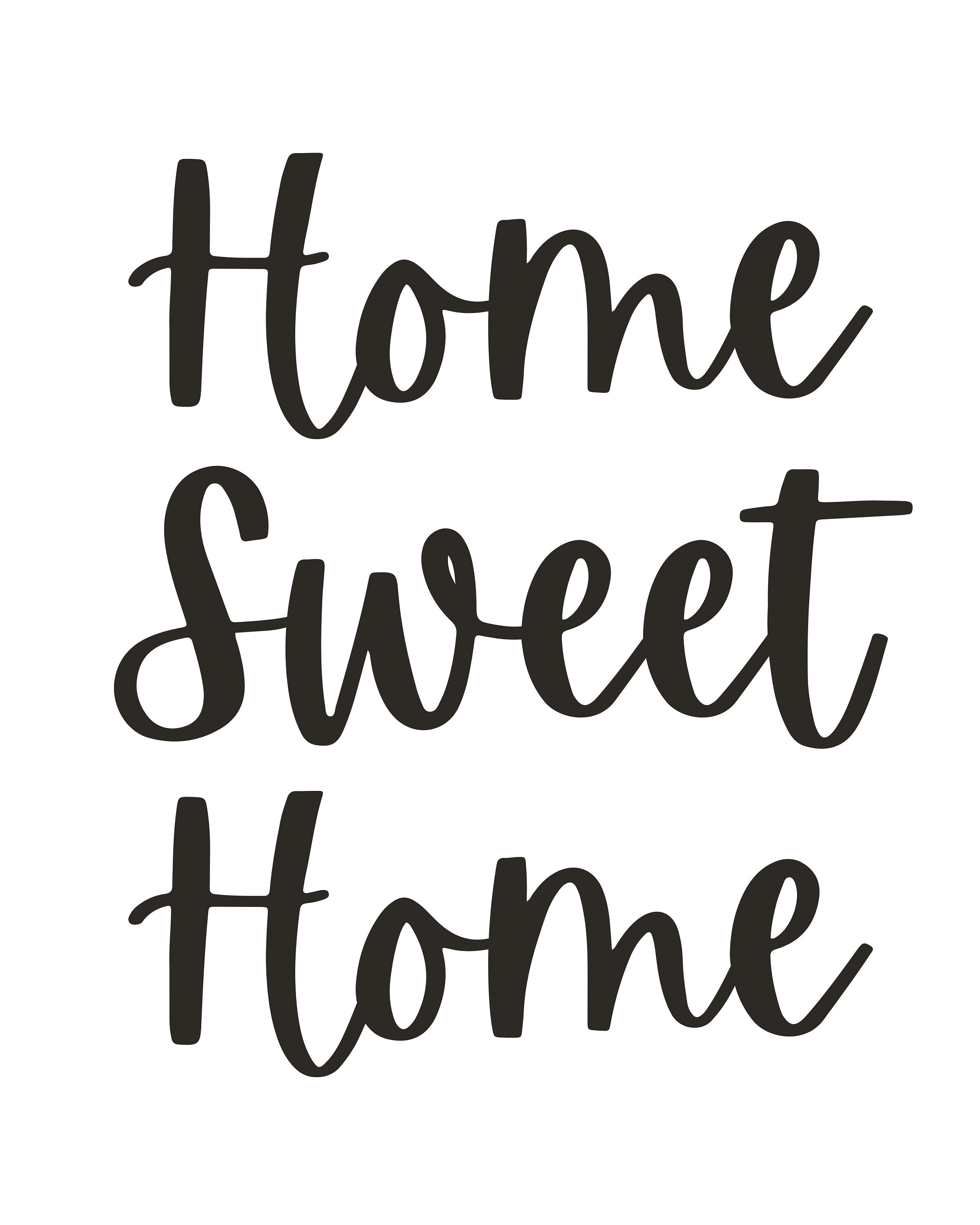Script Home Sweet Home Printable Sign - Etsy
