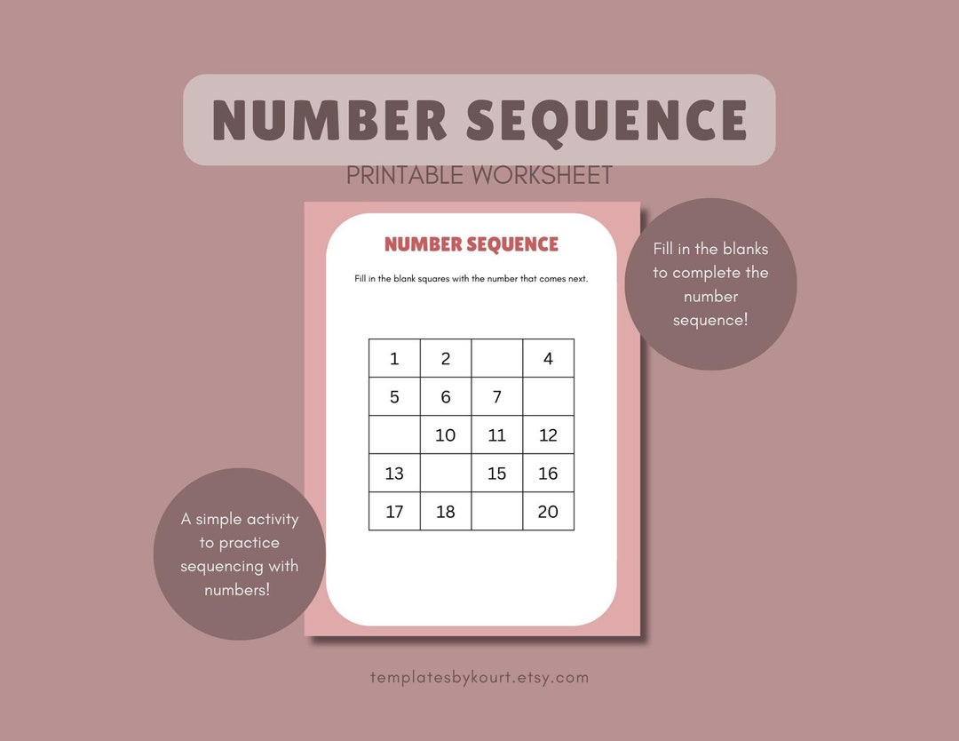 Number Sequence Worksheet | School Worksheet | Learning Resource ...
