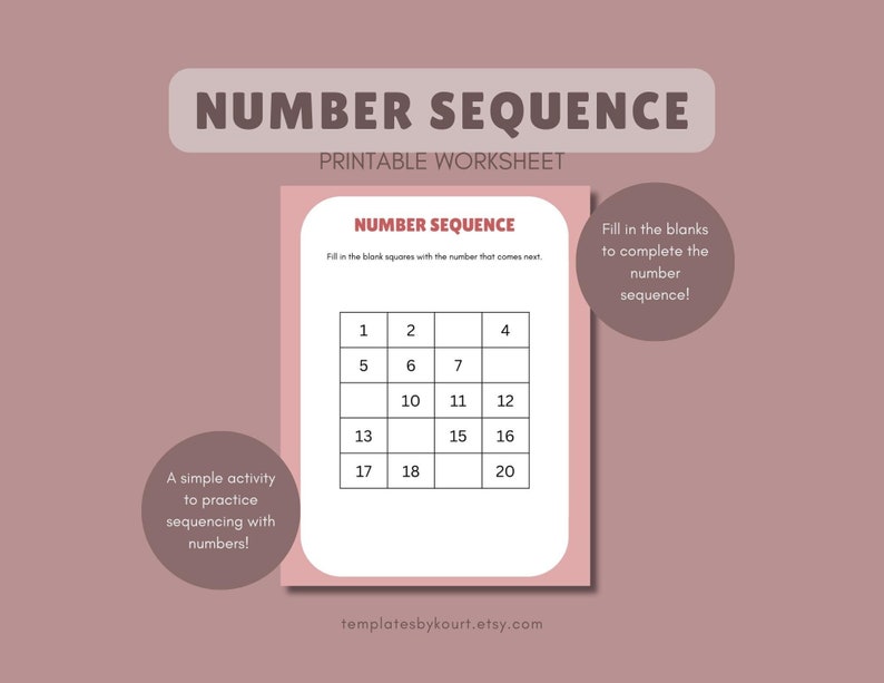 Number Sequence Worksheet | School Worksheet | Learning Resource ...