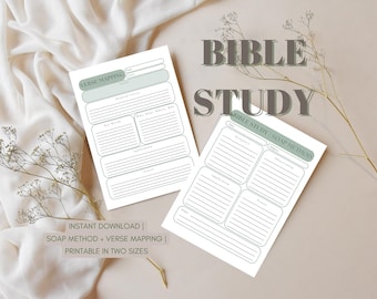 Bible Study Notes Template | SOAP Method Bible Study | Verse Mapping ...