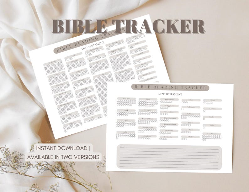 Bible Reading Tracker Printable Template | Bible Study | Sermon Notes ...