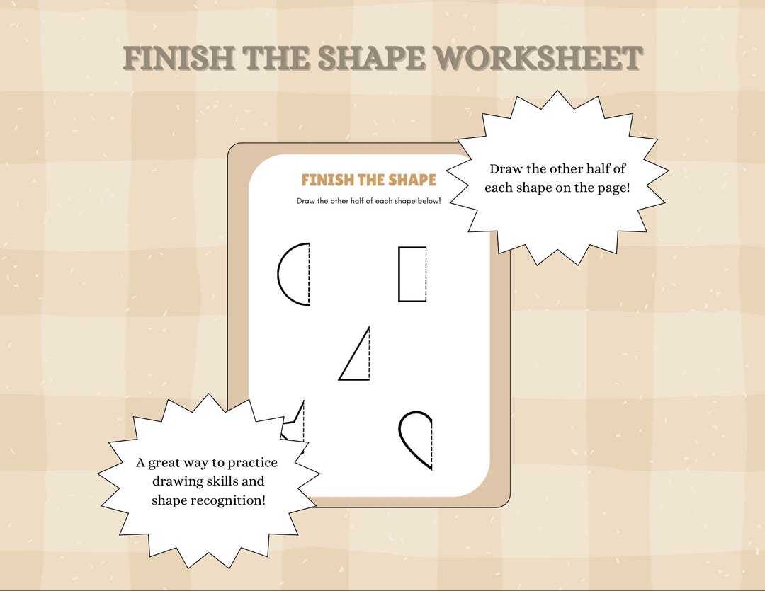 Finish the Shape Worksheet School Worksheet Learning Resource ...