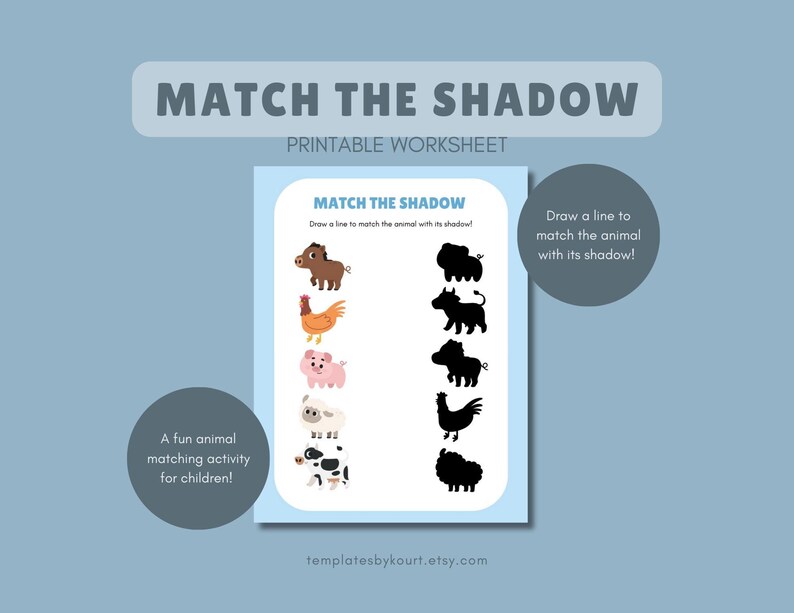 Match the Shadow Worksheet School Worksheet Learning Resource ...