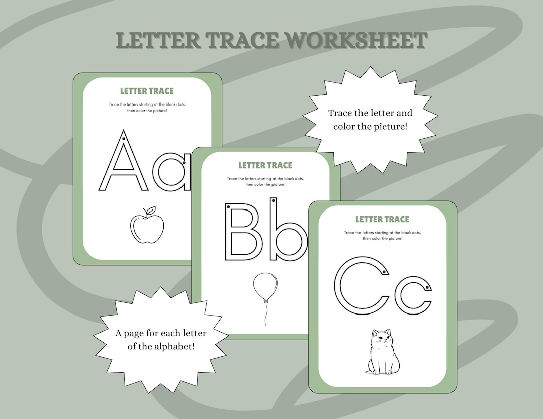 Letter Trace Worksheet School Worksheet Learning Resource Homeschool ...